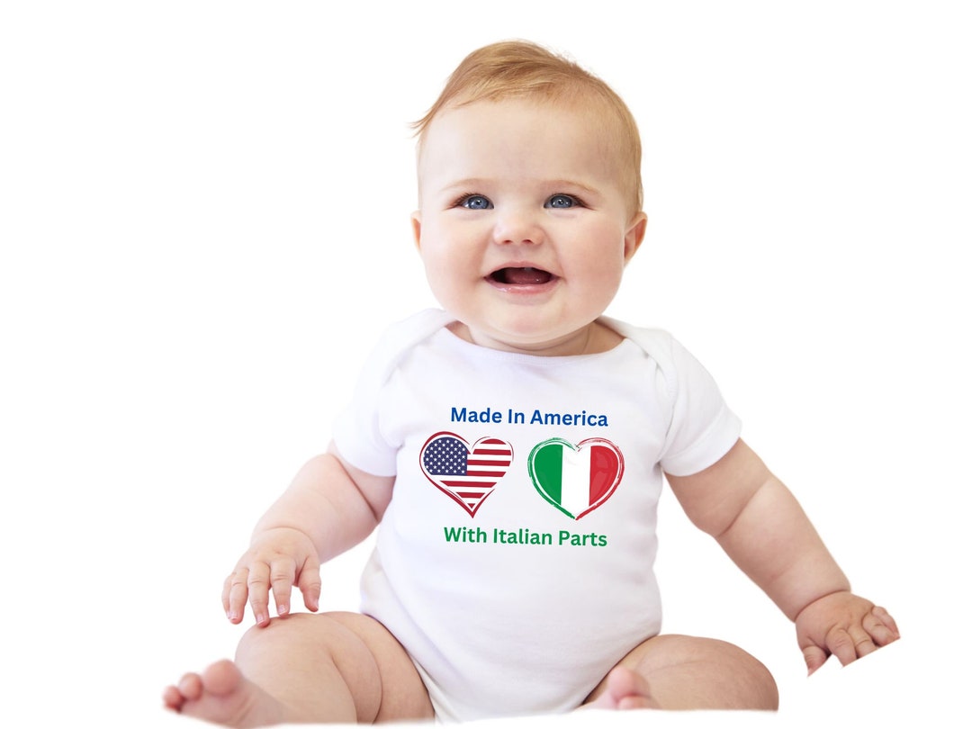 Made in America With Italian Parts Bodysuit, Italian Baby, Baby Shower ...