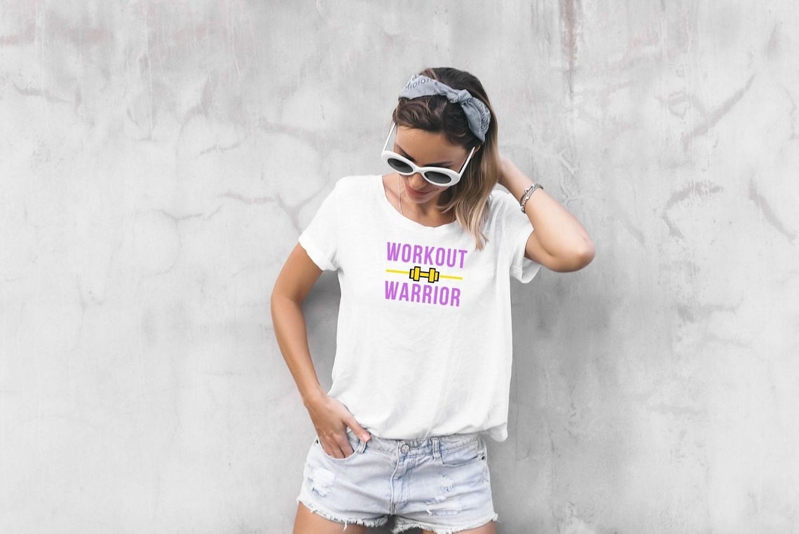 Workout Warrior T-shirt, Workout Shirt, Cute Gym Shirt, Running Shirt ...