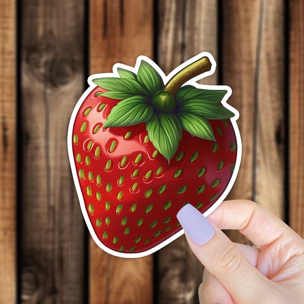 Strawberry Vinyl Sticker - Etsy