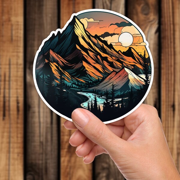 Realistic Mountain Wall Sticker - Etsy