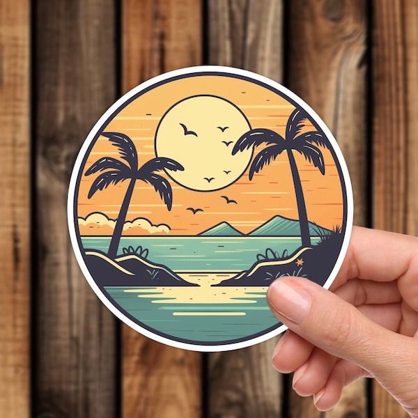 Beach Scene Car Vinyl Decals - Etsy