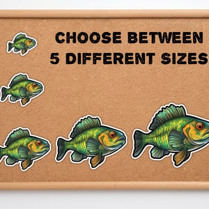 Largemouth Bass Fish Vinyl Sticker Artistic Outdoor Nature Lake Fishing ...
