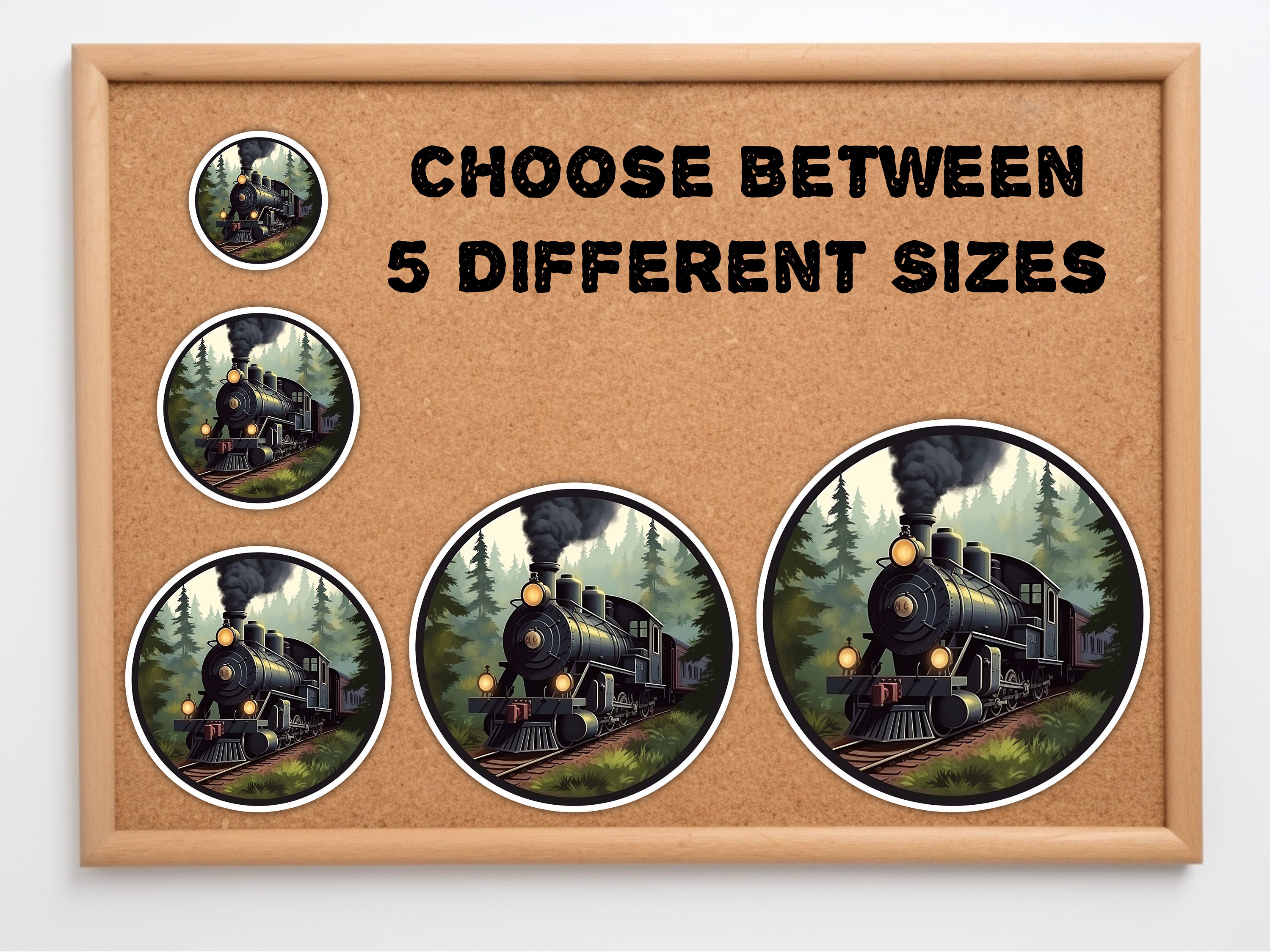 Realistic Train Vinyl Sticker Realistic Style Steam Engine - Etsy