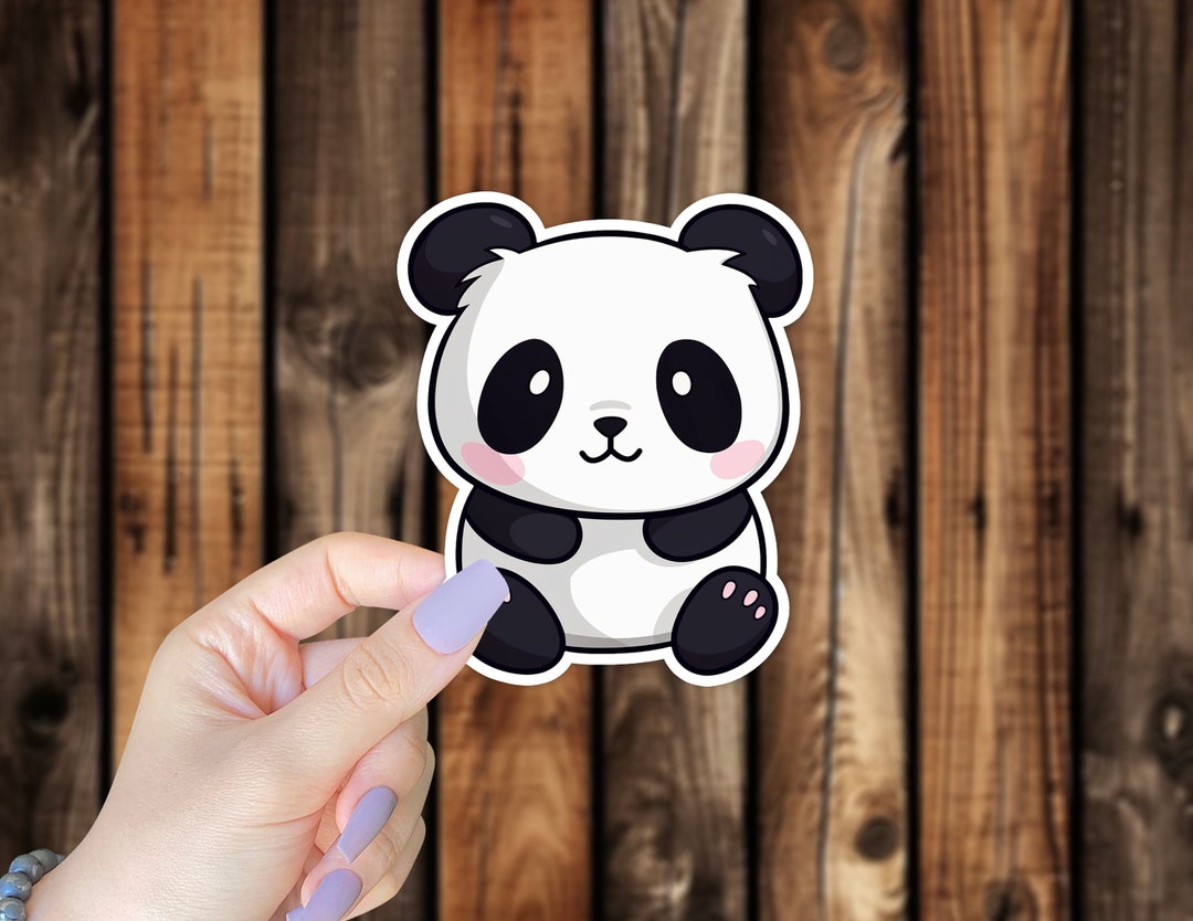 Cute Panda Bear Sticker Vinyl Cartoon Style Aesthetic Animal Decal for ...