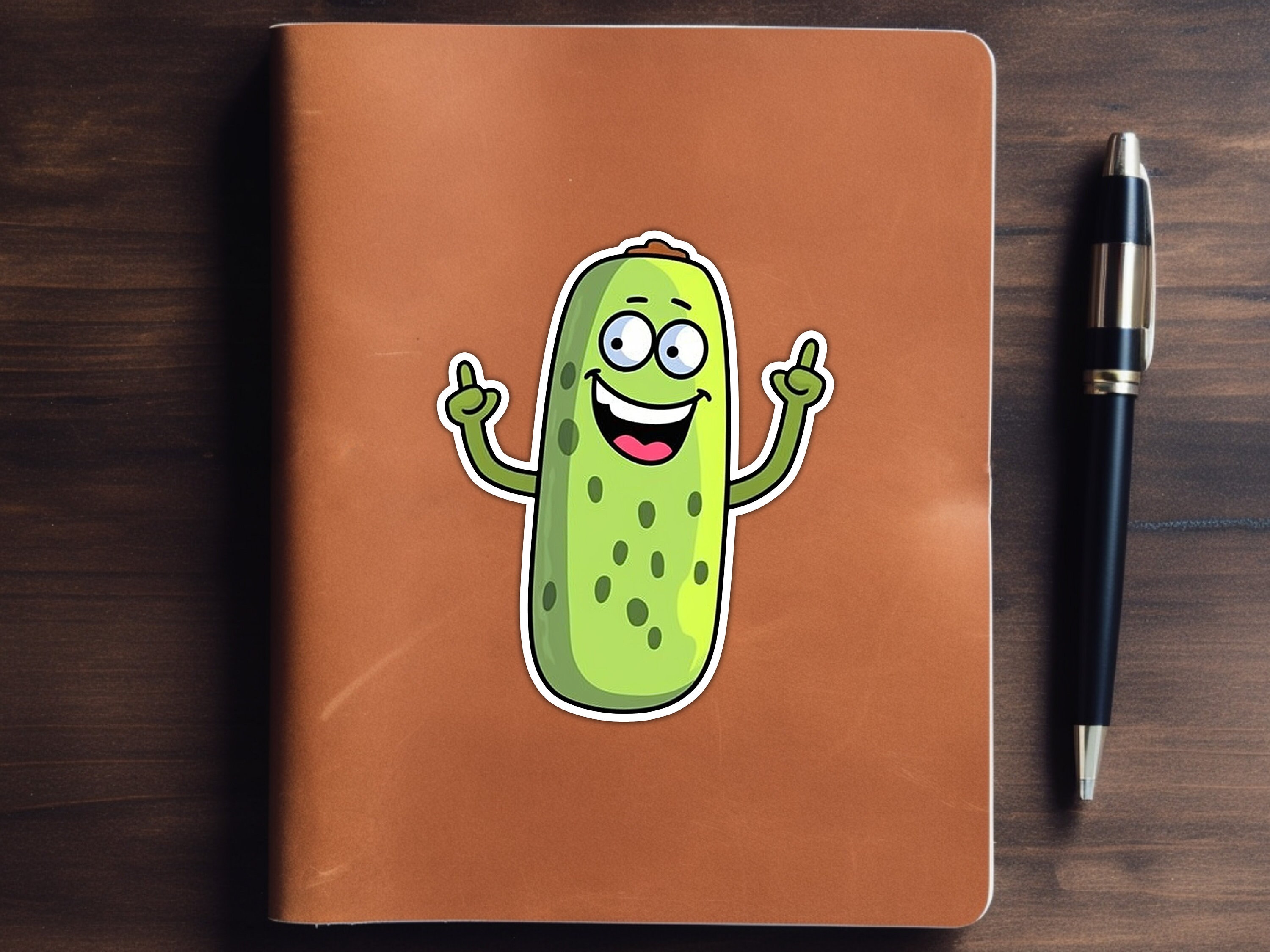 Funny Pickle Waterproof Sticker Cartoon Style Cute Pickles - Etsy