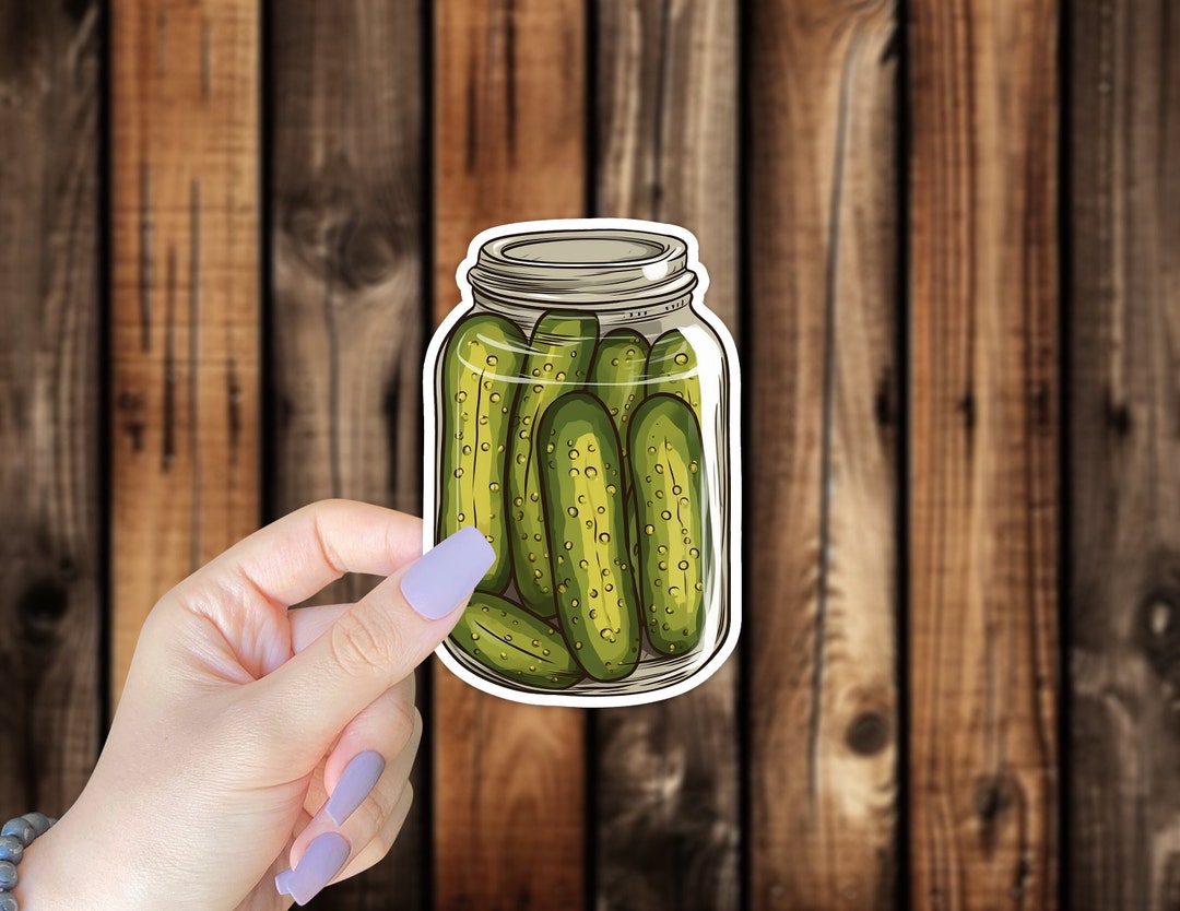 Big Pickle Jar Waterproof Sticker Realistic Pickles in Jar Aesthetic ...