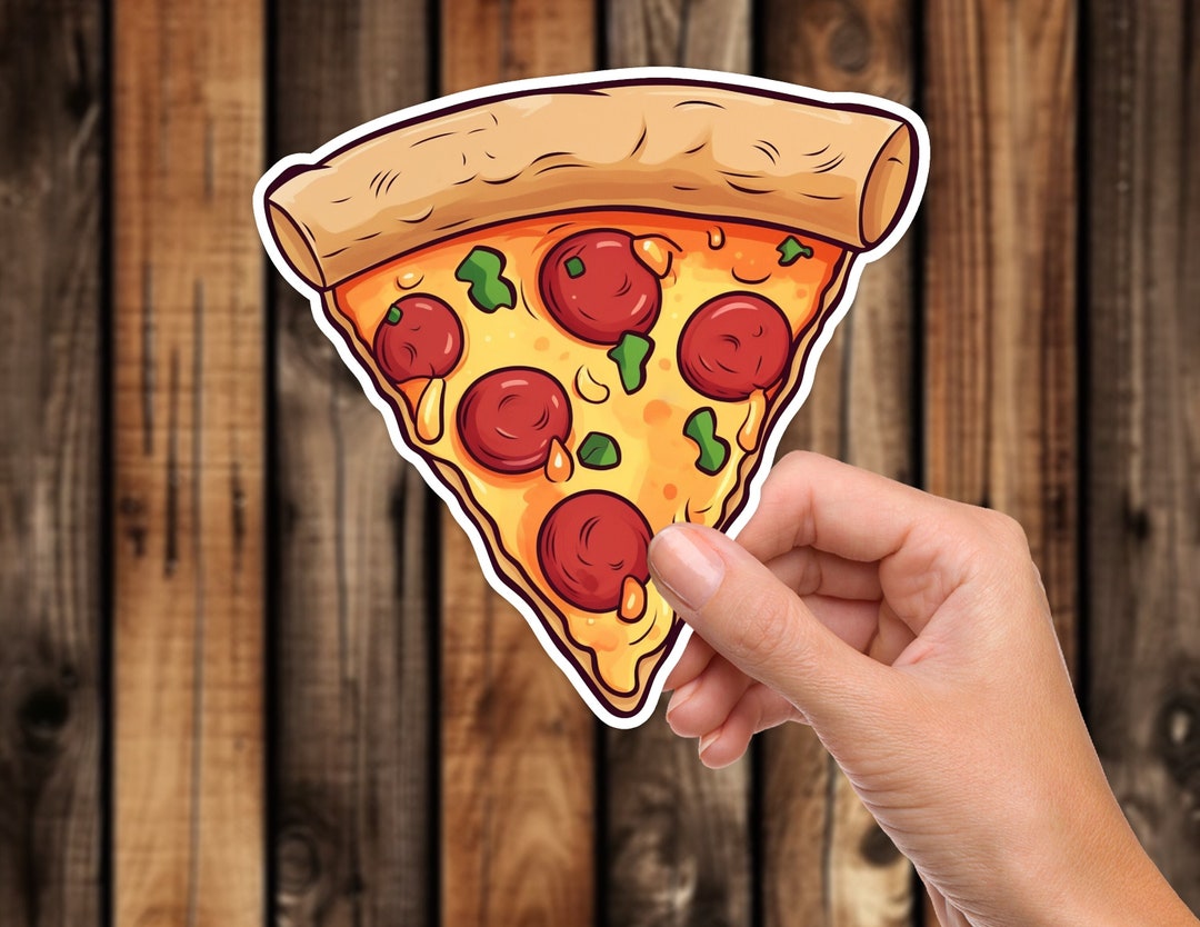 Pizza Slice Vinyl Sticker Cartoon Aesthetic American Food Waterproof ...