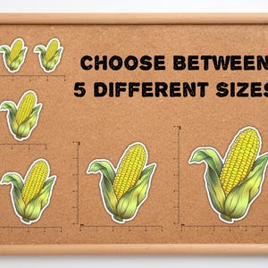 Corn on the Cob Sticker Yellow Realistic Vegetable Grain Farm and ...