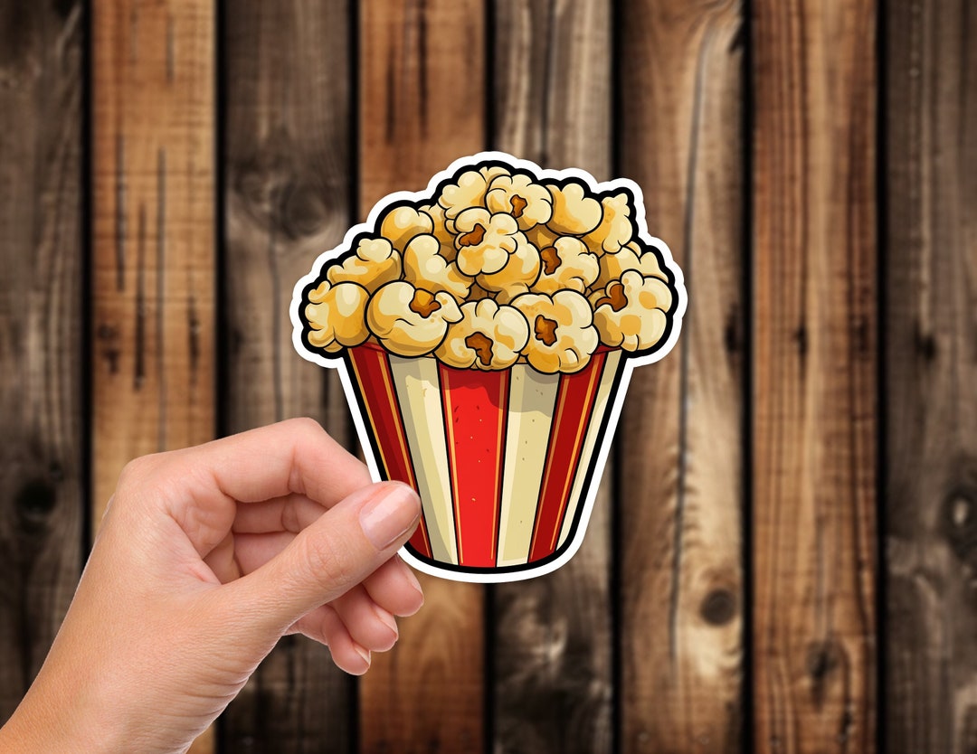 Popcorn Vinyl Sticker Cartoon Aesthetic American Snack Food Waterproof ...