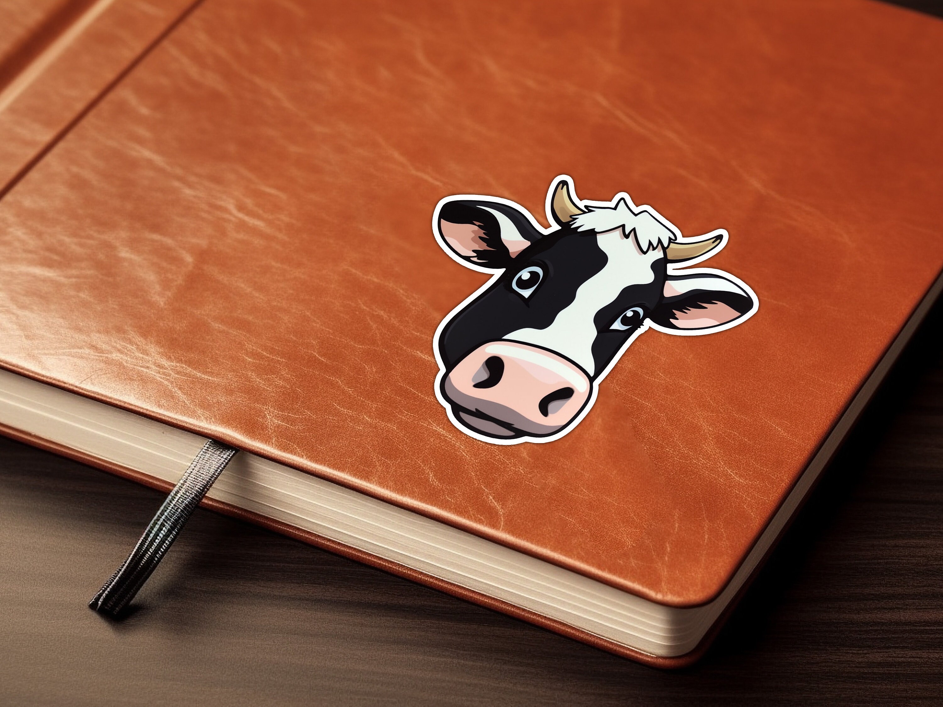 Cute Cartoon Cow Sticker Vinyl Black and White Farm Animal - Etsy