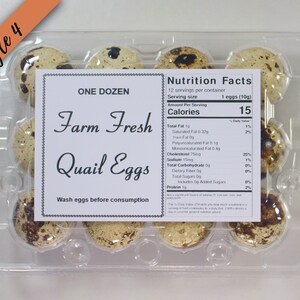 Customizable Quail Egg Carton Labels With Adhesive Backing - Etsy