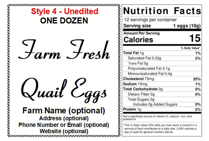 Customizable Quail Egg Carton Labels With Adhesive Backing | Etsy
