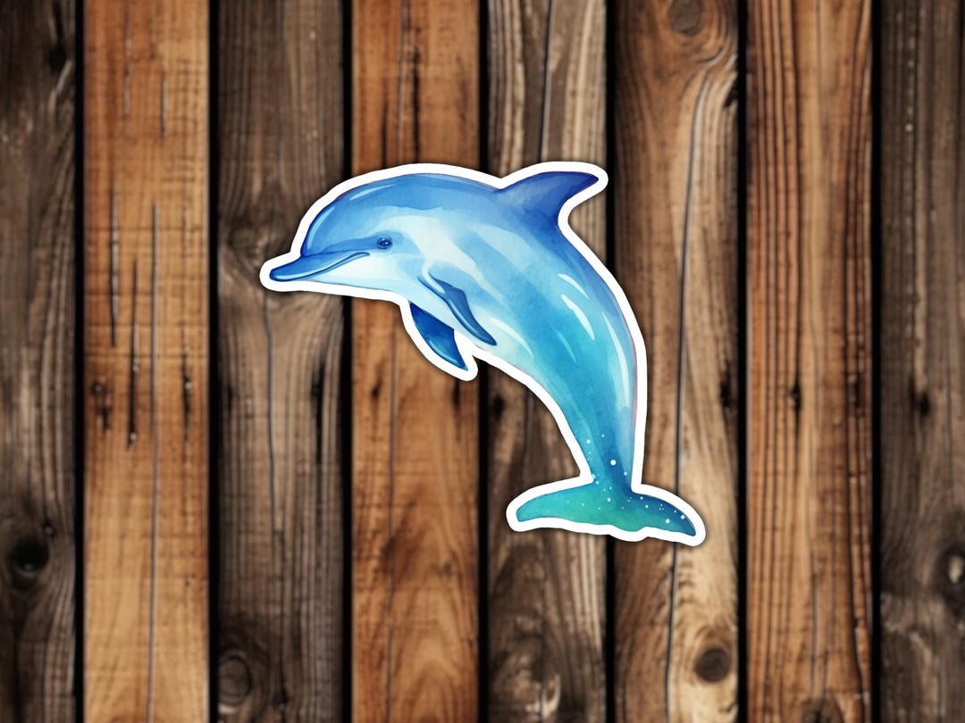 Cute Watercolor Dolphin Vinyl Sticker Artistic Style Ocean Florida ...