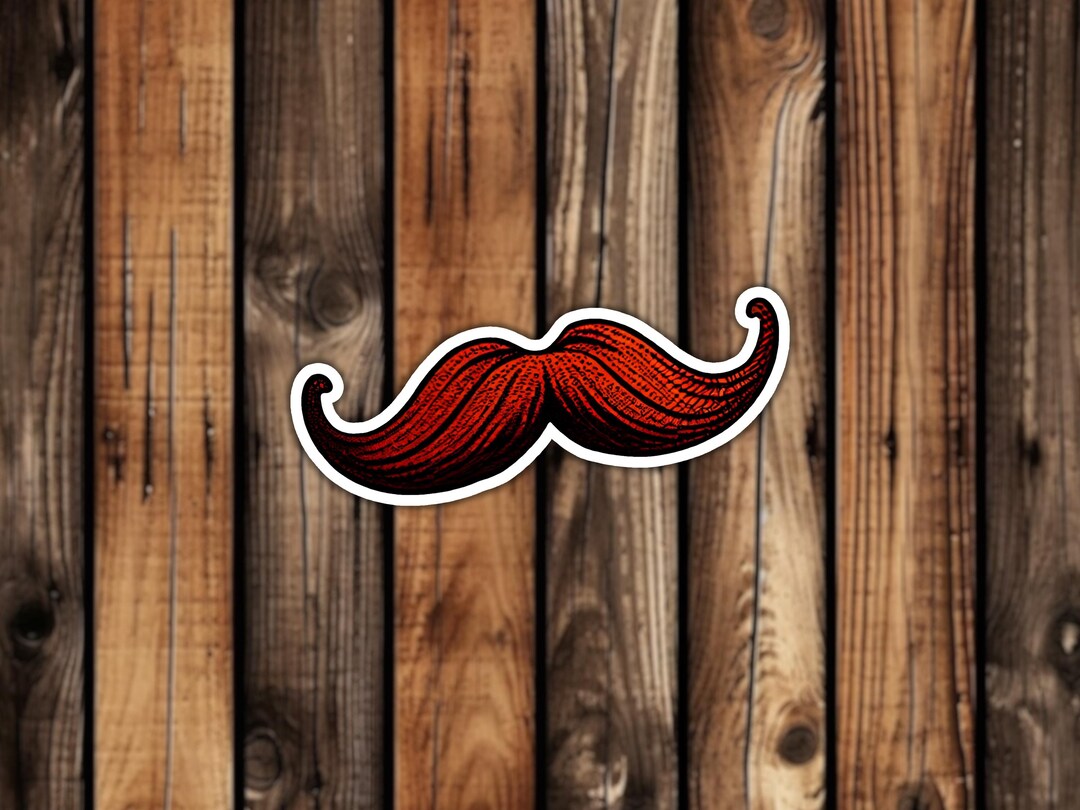 Waterproof Mustache Vinyl Sticker Simple Cute Brown Cartoon Aesthetic ...