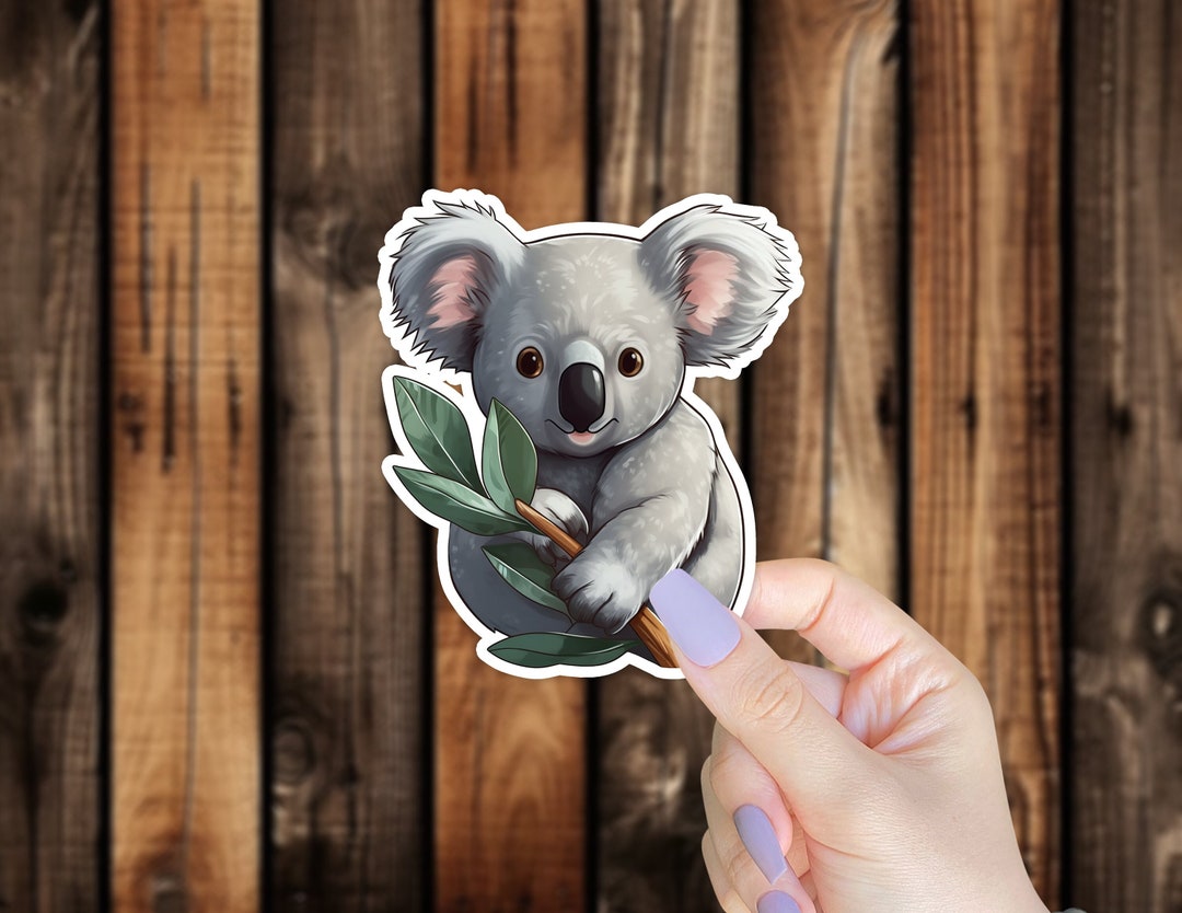 Cute Koala Waterproof Vinyl Sticker Realistic Style Aesthetic Animal ...