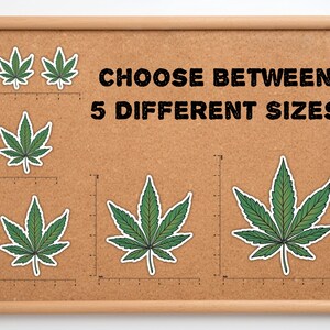 Green Cannabis Leaf Vinyl Sticker Artistic Weed Leaf Art Natural Aesthetic Stoner Decal 420 ...