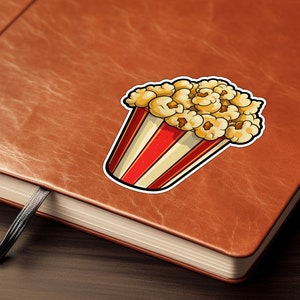 Popcorn Vinyl Sticker Cartoon Aesthetic American Snack Food Waterproof ...