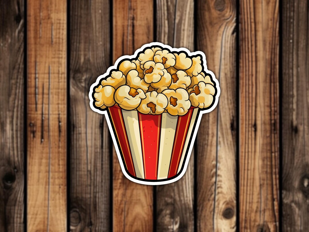 Popcorn Vinyl Sticker Cartoon Aesthetic American Snack Food Waterproof ...