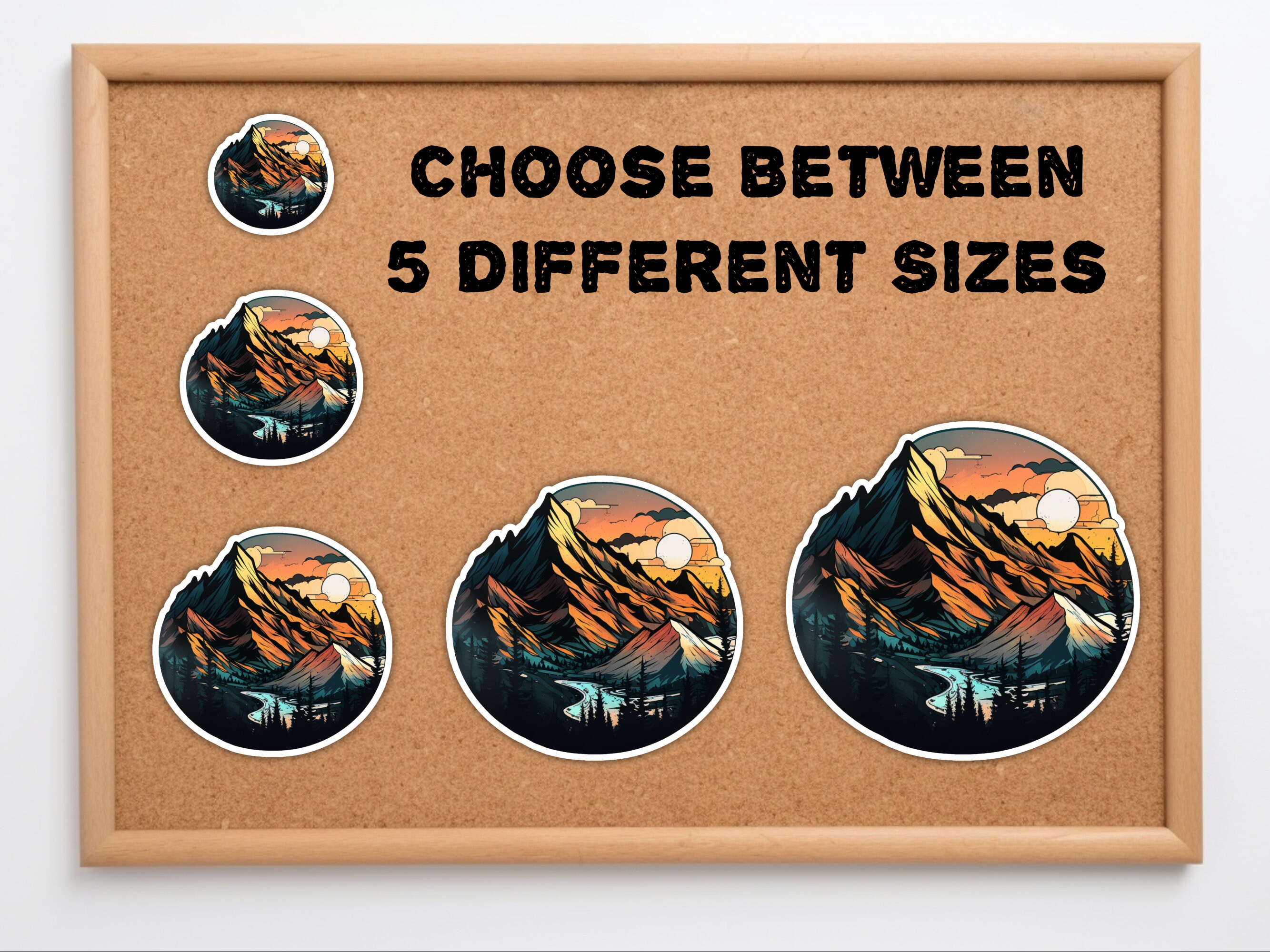 Colorful Mountain Sunset Vinyl Sticker Realistic Nature Scene - Etsy