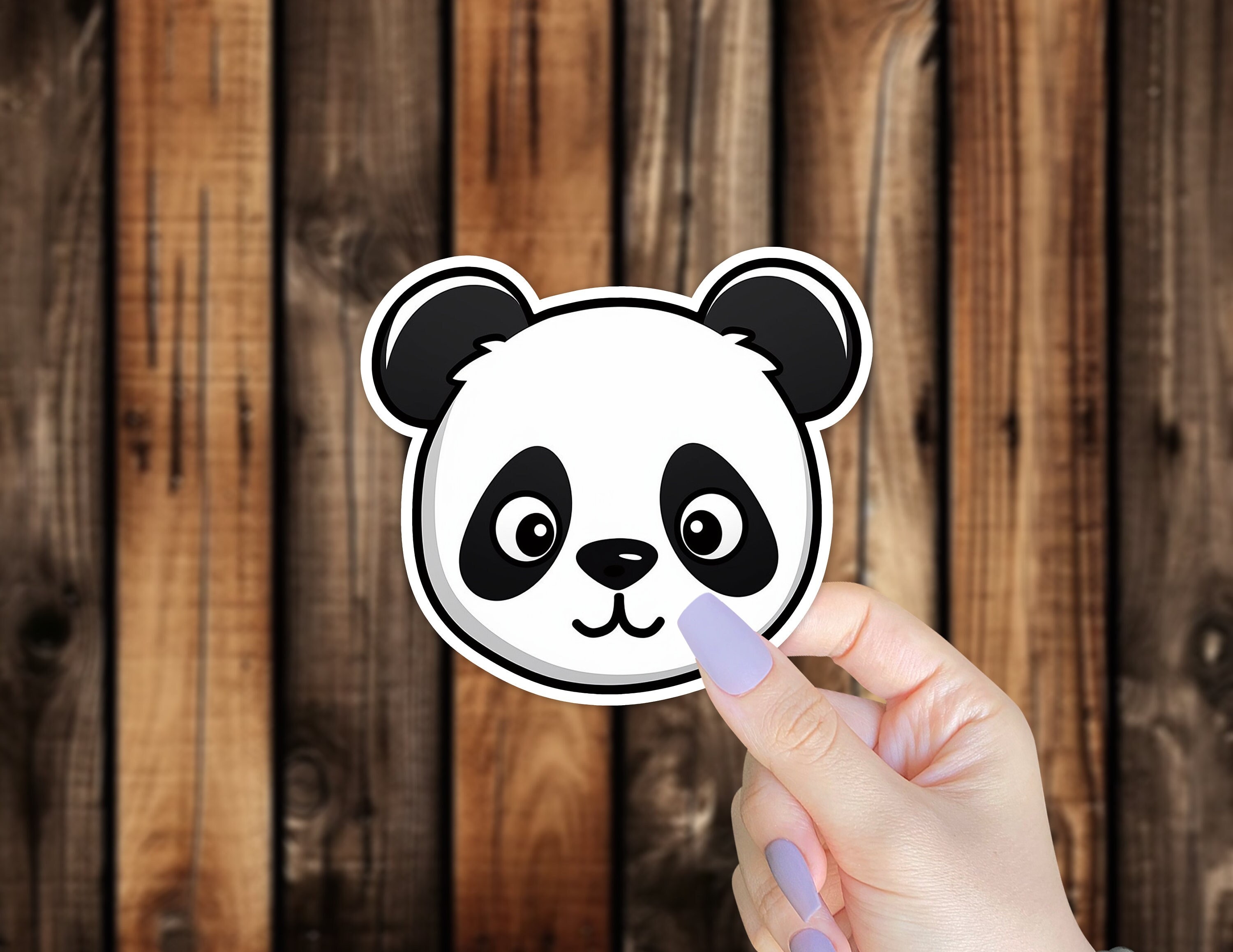 Cute Panda Head Sticker Vinyl Cartoon Style Aesthetic Animal - Etsy