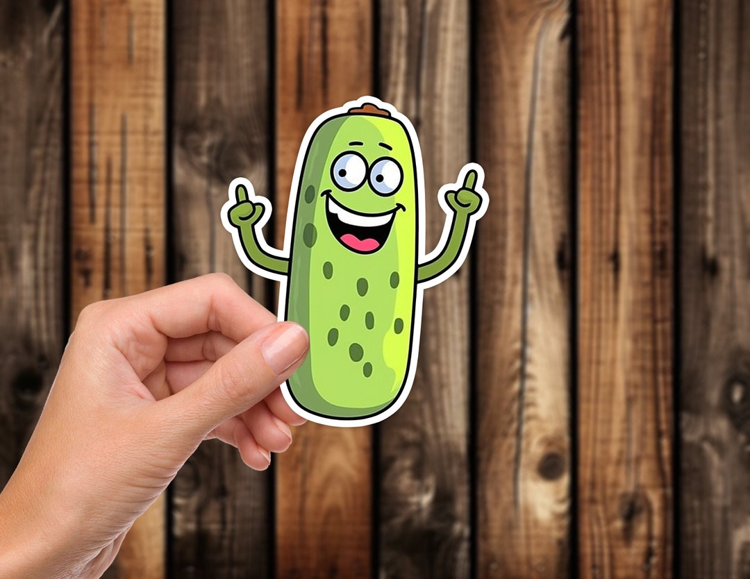 Funny Pickle Waterproof Sticker Cartoon Style Cute Pickles Aesthetic ...