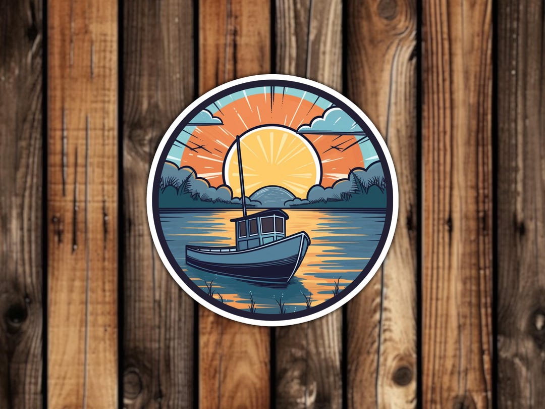Boat Vinyl Sticker Outdoor Ocean Nature Fishing Outdoor Vacation ...