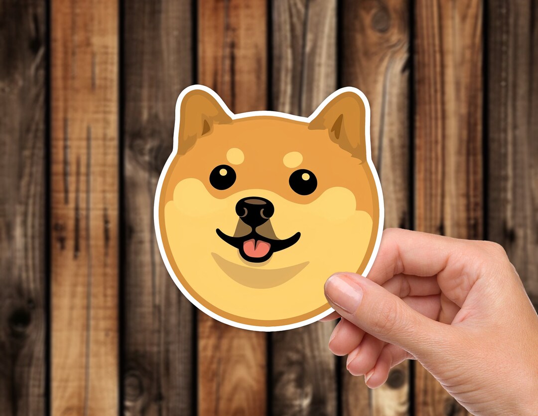 Doge Waterproof Vinyl Sticker Doge Coin Brown Cartoon Style Meme Pet ...