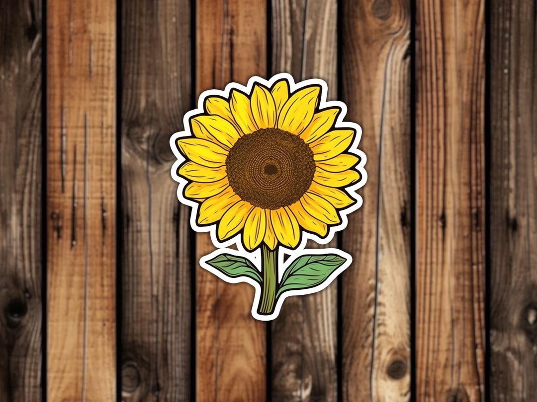 Die Cut Realistic Sunflower Waterproof Vinyl Sticker Beautiful Artistic ...