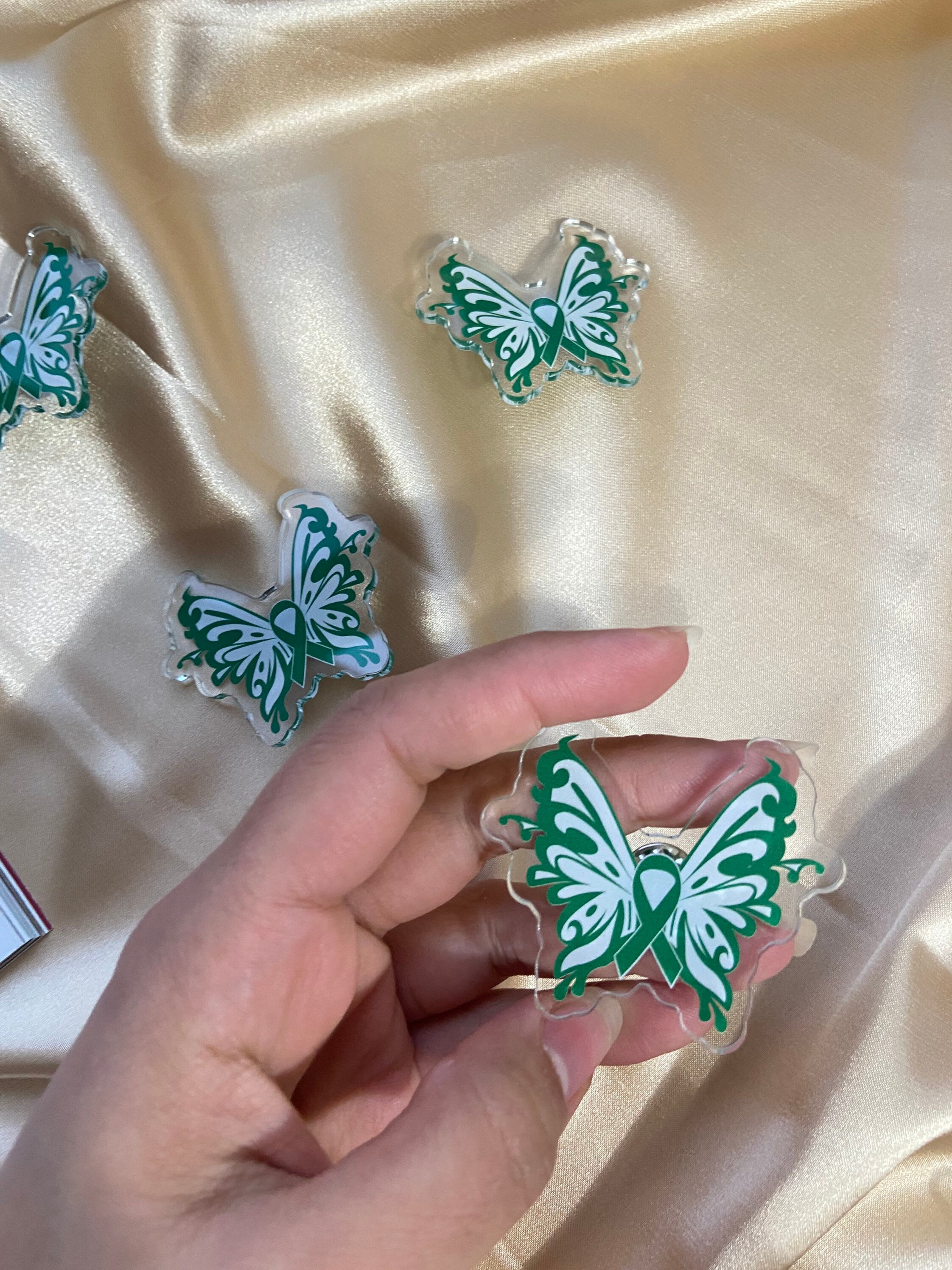 Cerebral Palsy Awareness Pin Cp Butterfly Acrylic Ribbon Etsy Uk