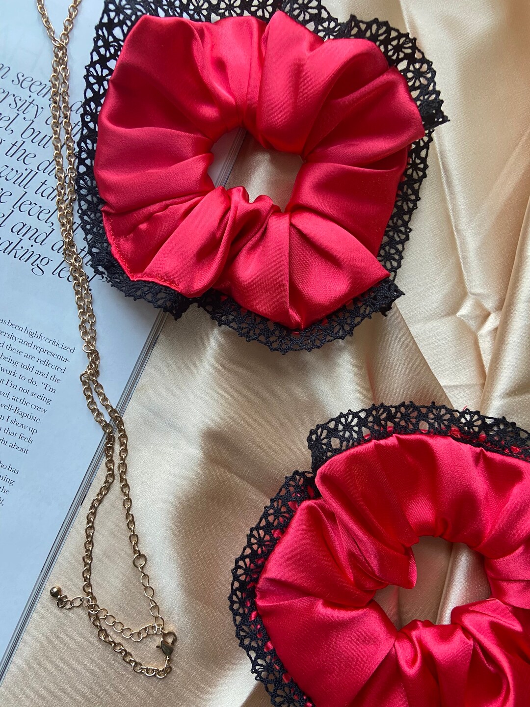 Handmade Large Satin Scrunchie | Satin Scrunchy | Large Satin Scrunchie ...