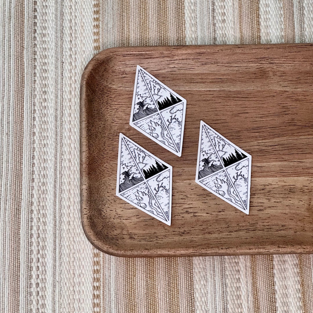 Nature Four Elements Sticker Earth Water Air Fire Elements Sticker ...