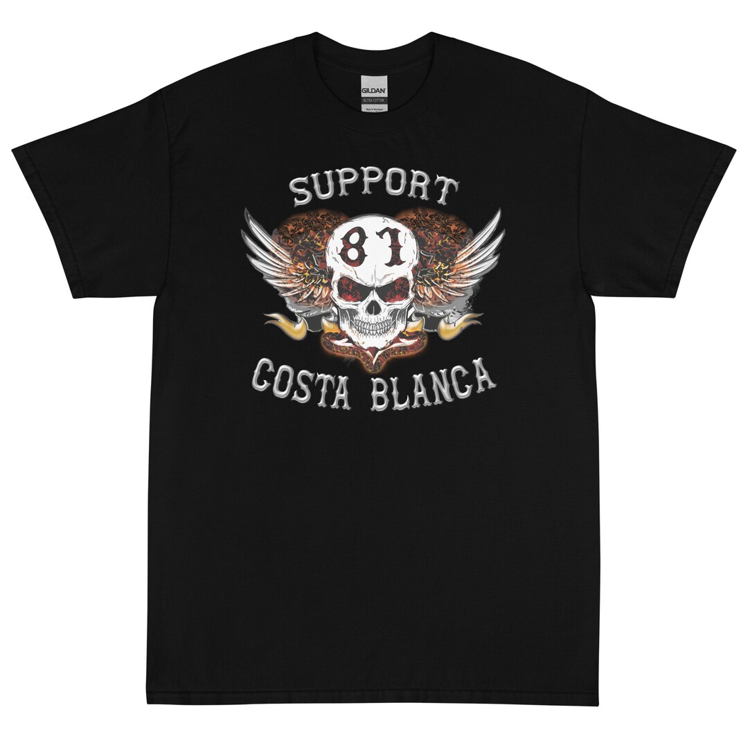 01 Hells Angels Scull Wings Black T-shirt Support81 Big Red Machine - Etsy