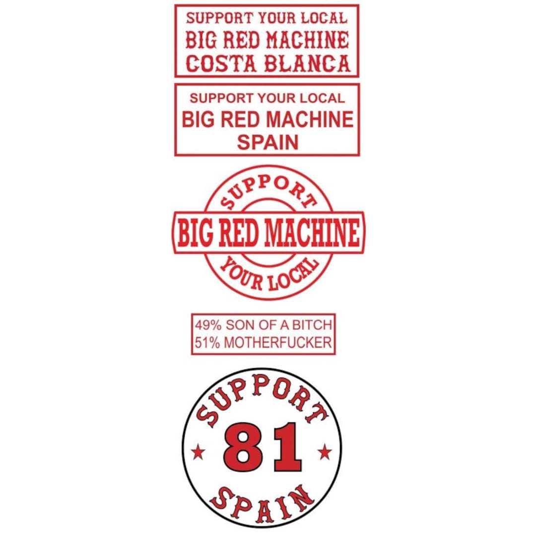 Hells Angels 5 Sticker Set Support Big Red Machine Costa Blanca - Etsy