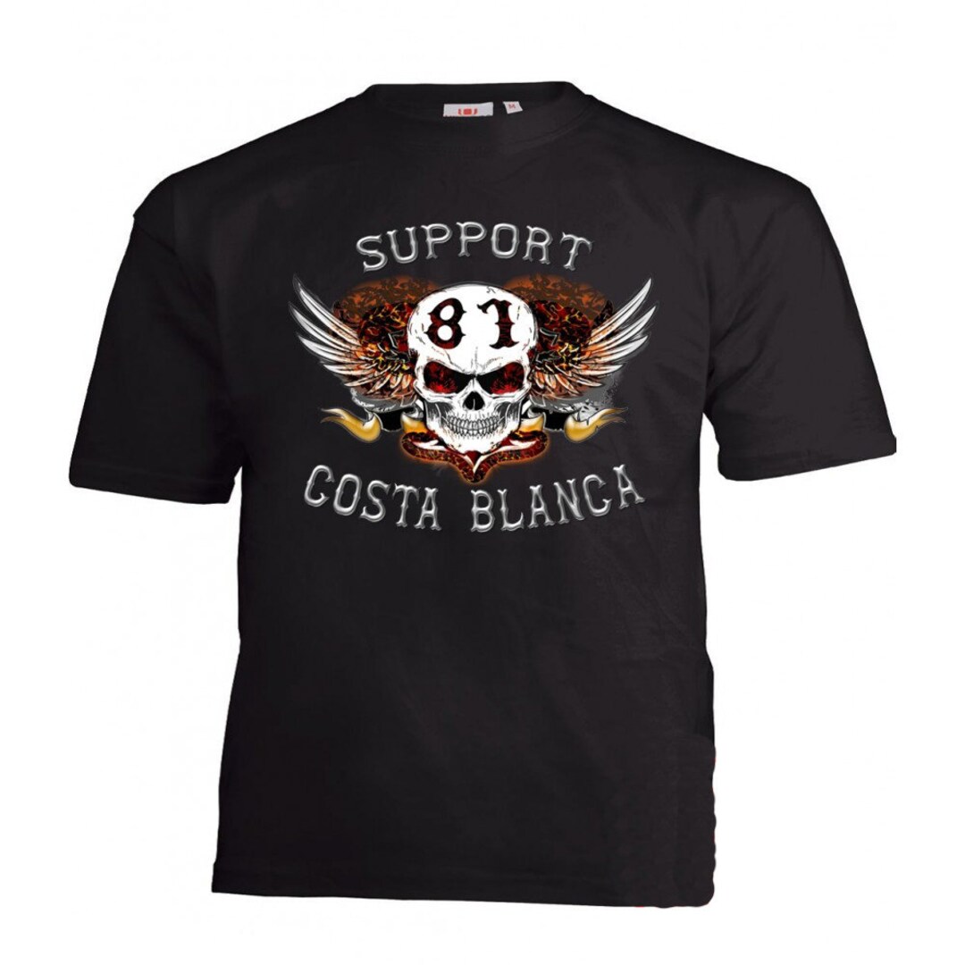 Hells Angels Scull Wings Black T-shirt Support81 Big Red - Etsy