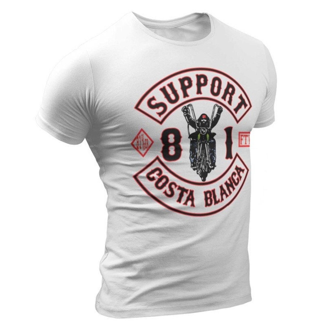 Hells Angels Biker White T-shirt Support81 Big Red Machine - Etsy