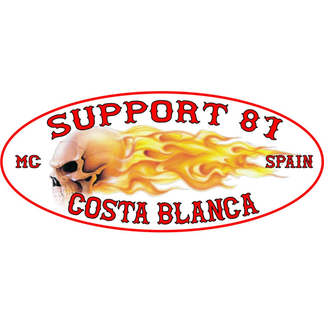 Hells Angels Sticker Support 81 Costa Blanca Flames Oval - Etsy
