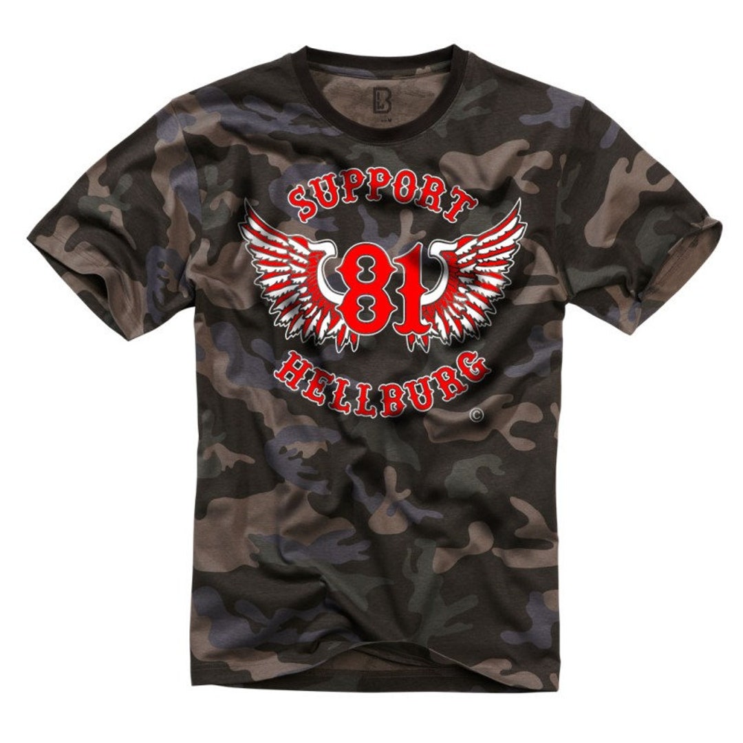 Hells Angels Big Red Machine Hellburg Support81 Camouflage T-shirt - Etsy