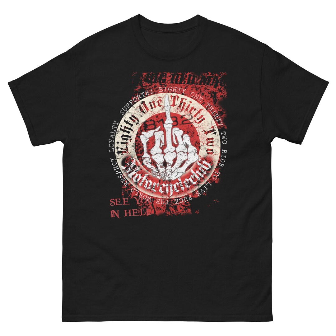 01 Hells Angels T-shirt Support 81 Big Red Machine Splatter - Etsy