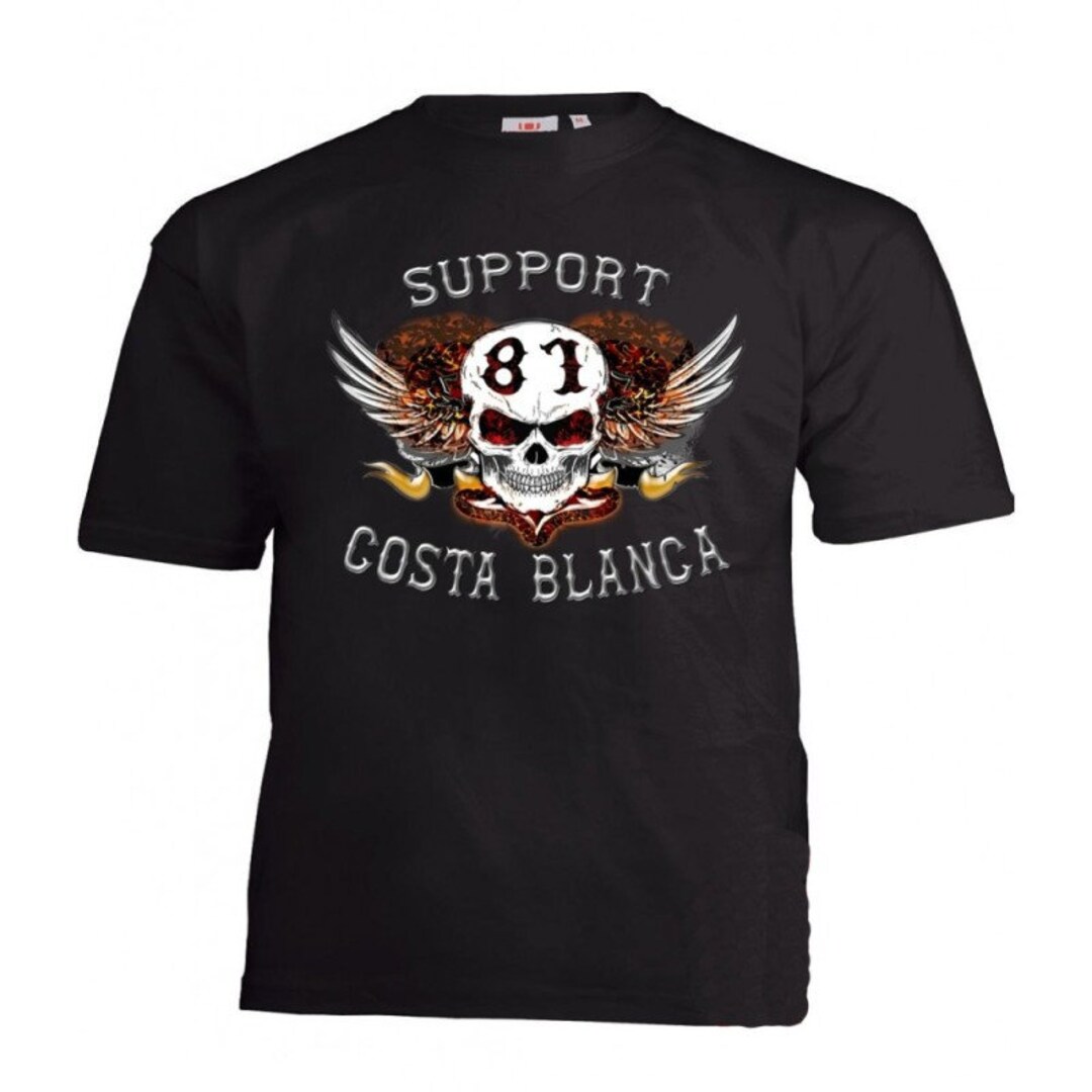 Hells Angels Scull Wings Black T-shirt Support81 Big Red Machine - Etsy