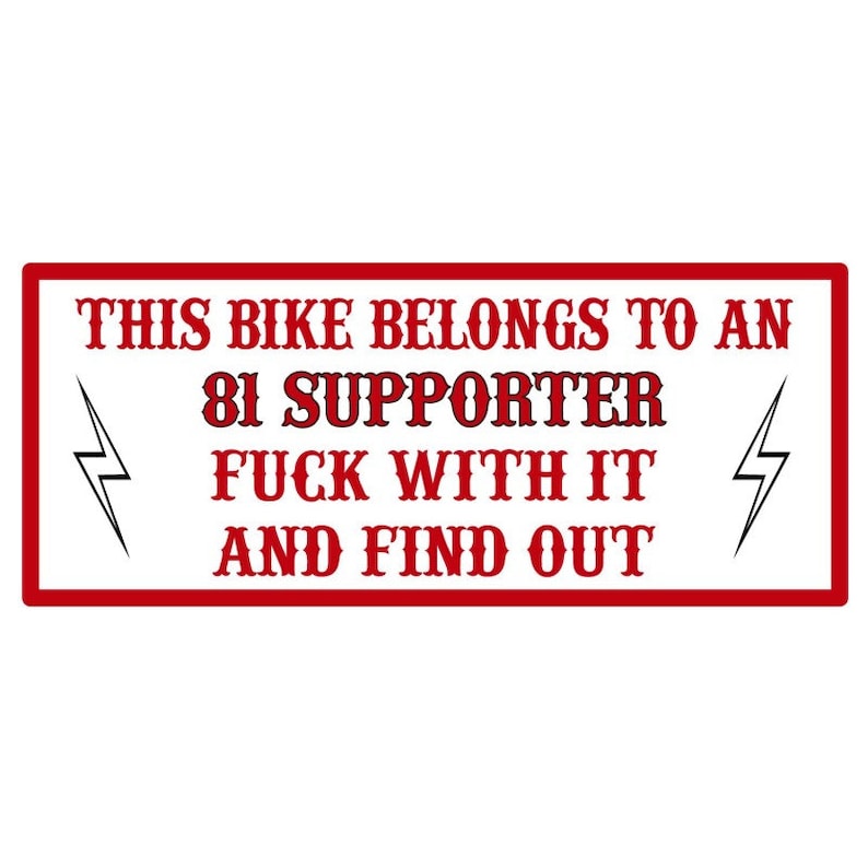 Hells Angels Sticker Decal Support81 THIS BIKE 75cm X 35cm - Etsy