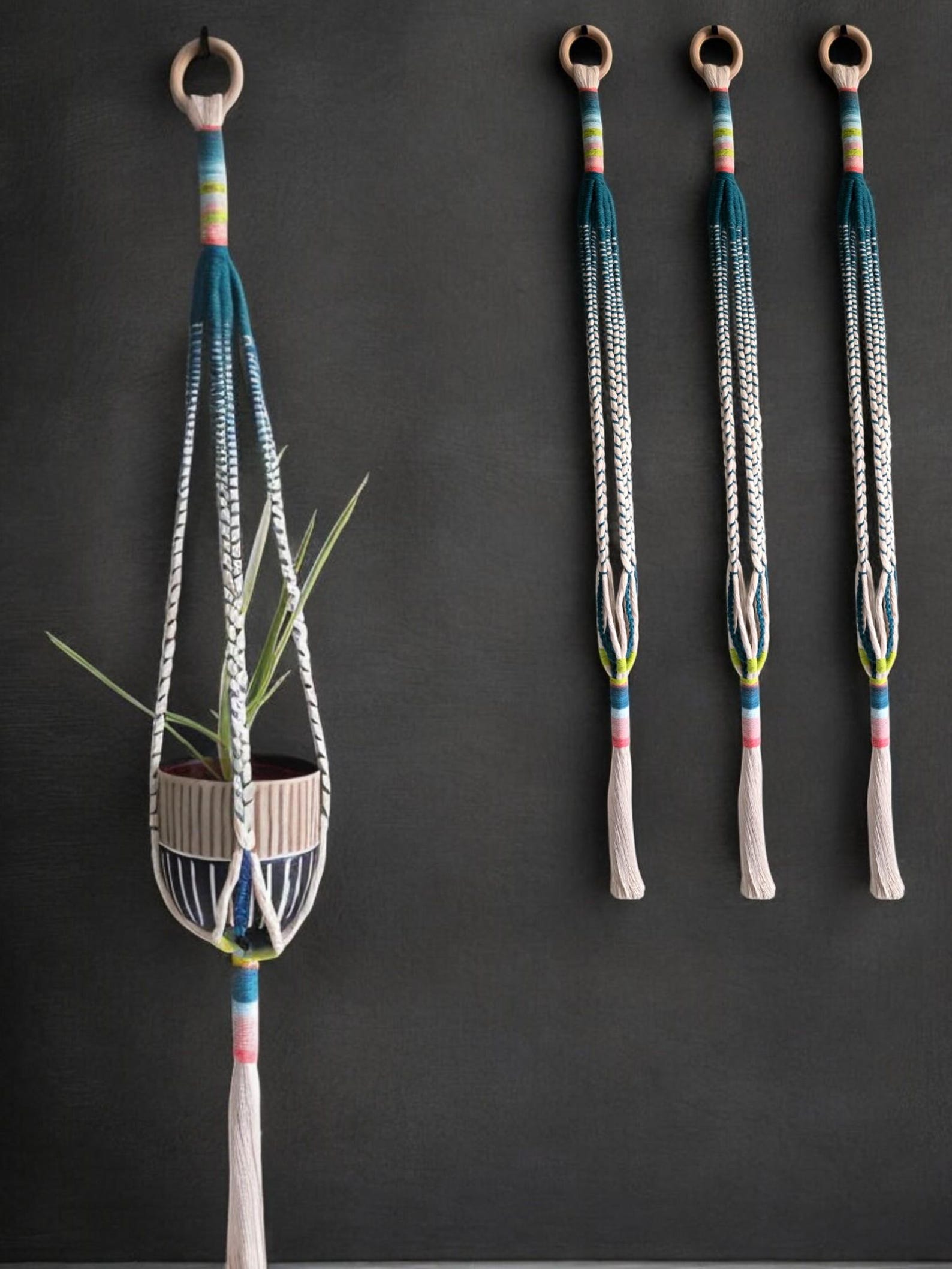 Hang in Joy– Artist-designed Woven Plant Hanger | One-of-a-kind Fiber ...