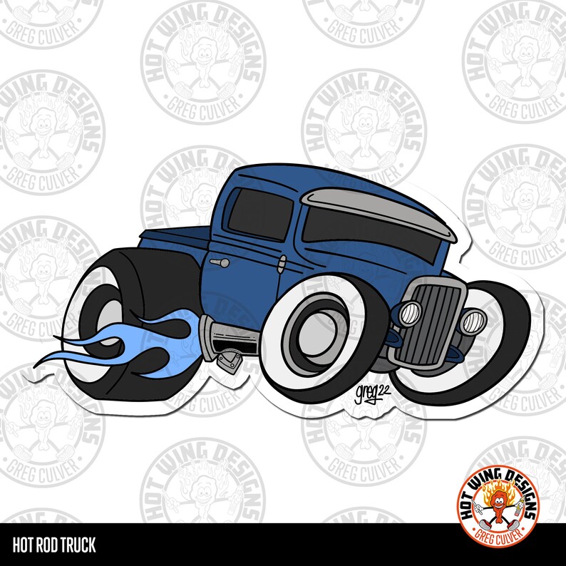 Hot Rod Truck Sticker - Etsy