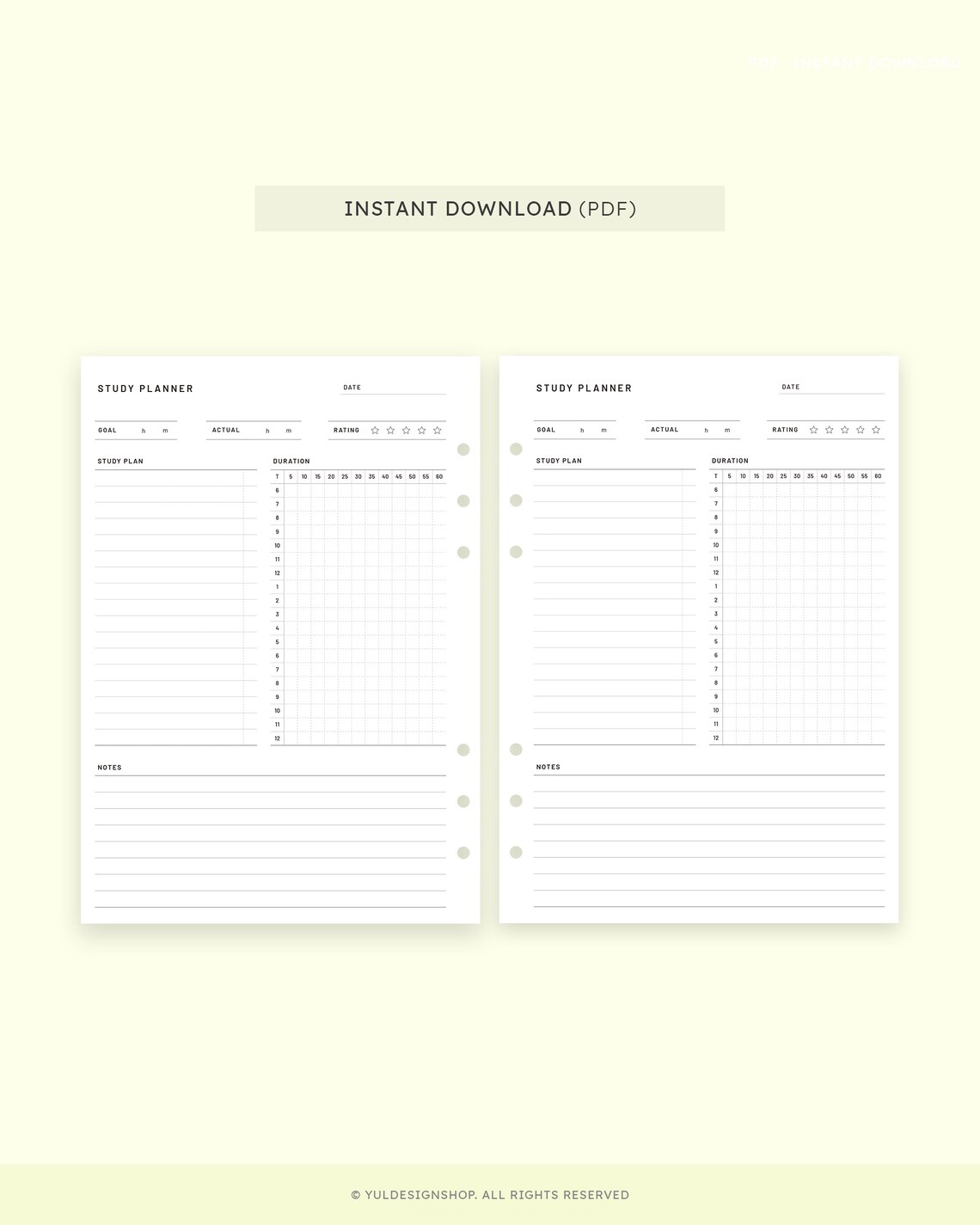 Study Planner A5 Printable Planner Inserts Student Daily | Etsy