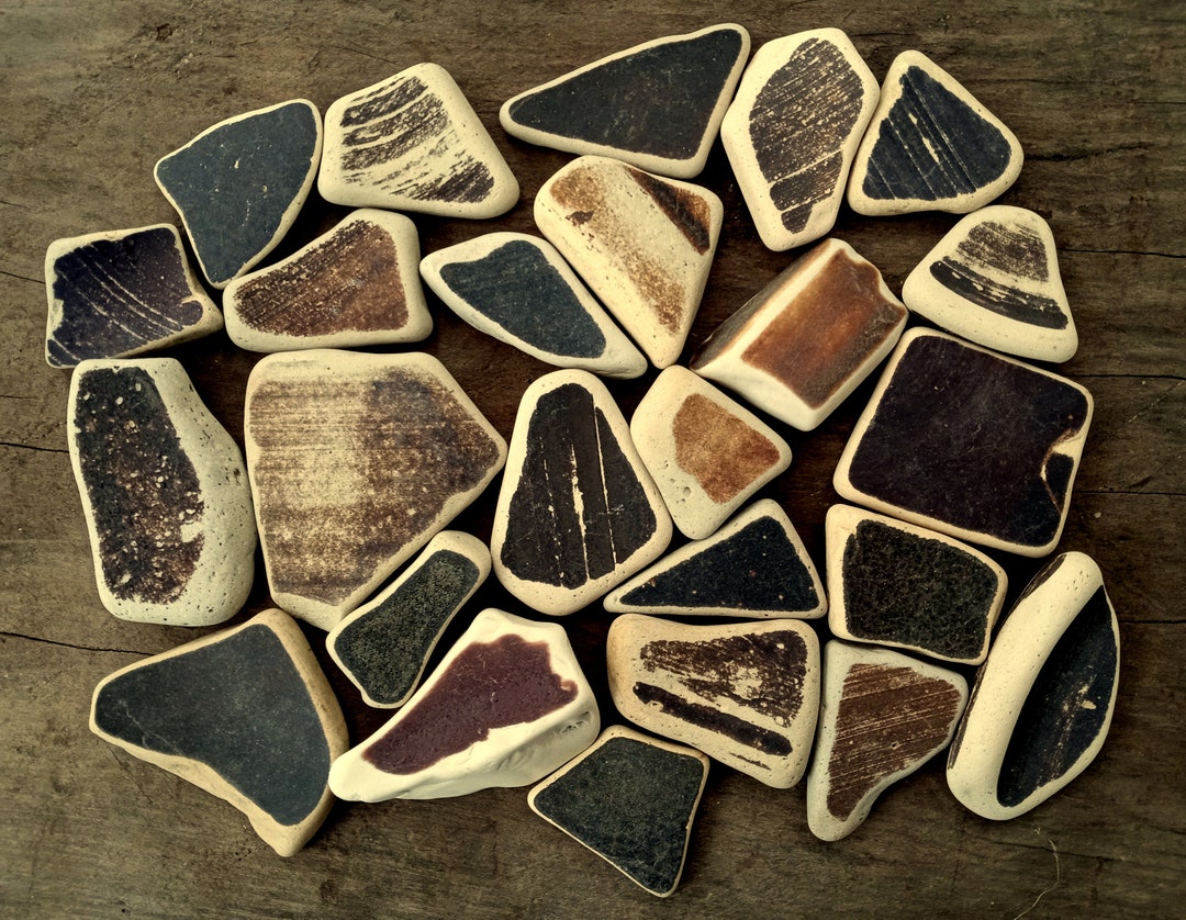 Sea Pottery Beach Ceramics Bulk Mosaic Supplies Brown - Etsy