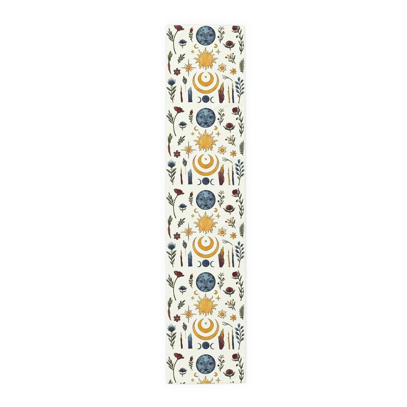 Celestial Sun and Moon Floral Crystal Table Runner cotton, Poly - Etsy