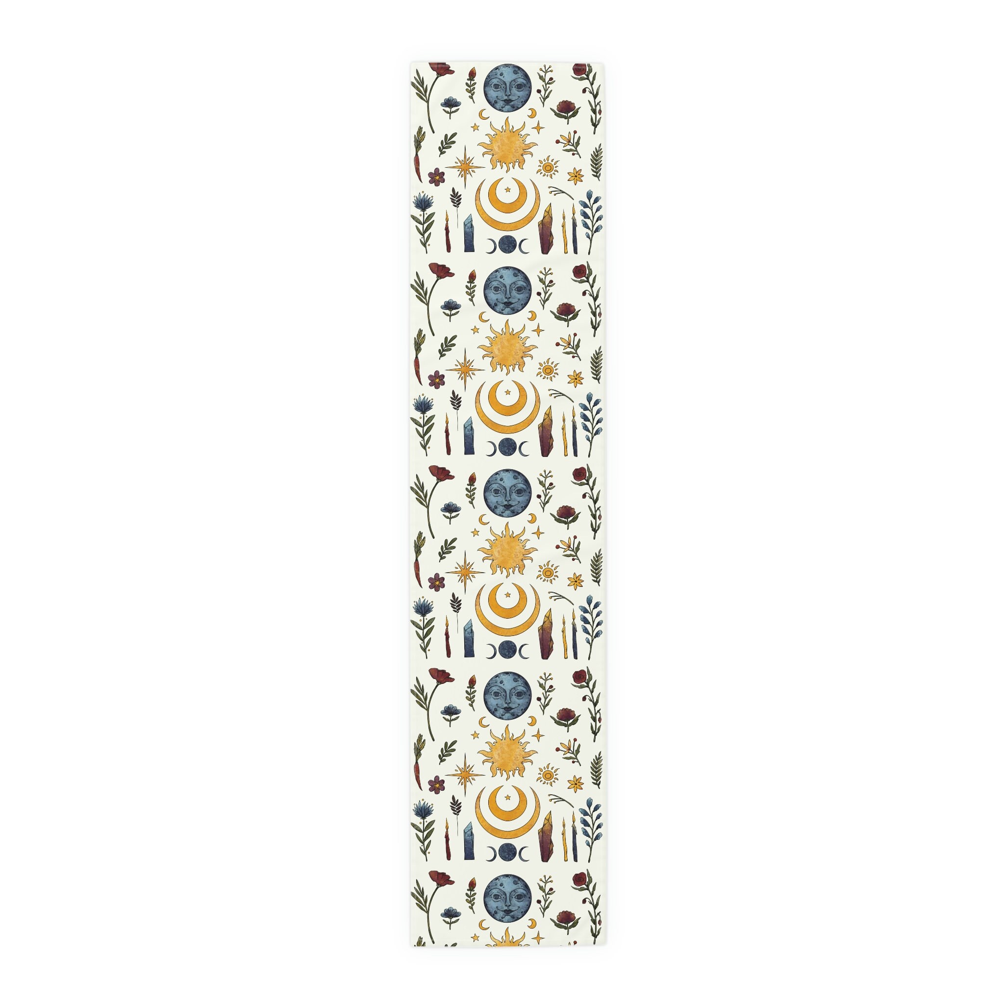 Celestial Sun and Moon Floral Crystal Table Runner cotton, Poly - Etsy