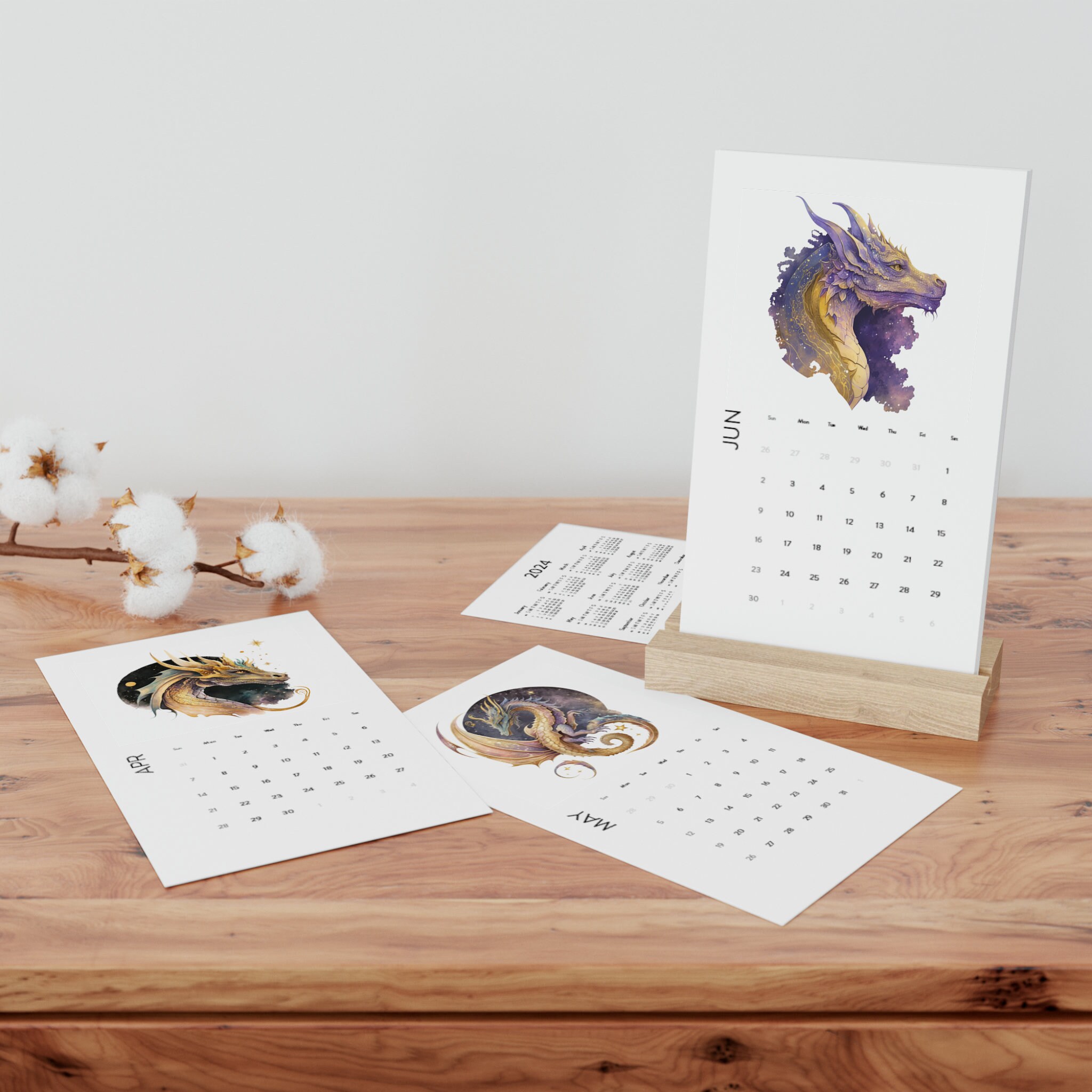 Celestial Dragons Vertical Desk Calendar (2024) sold by Mermaid Tainted ...