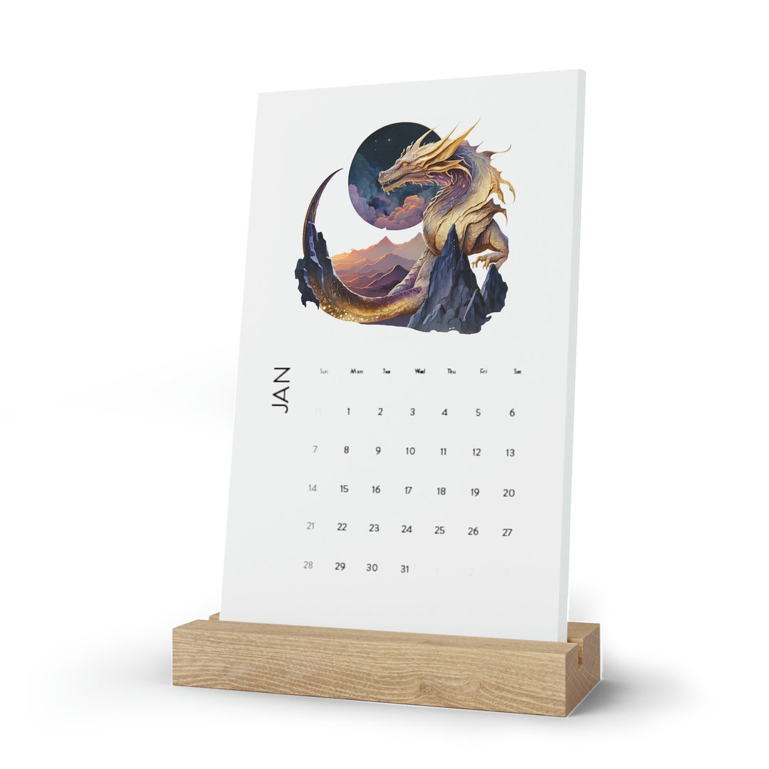 Celestial Dragons Vertical Desk Calendar 2024 - Etsy
