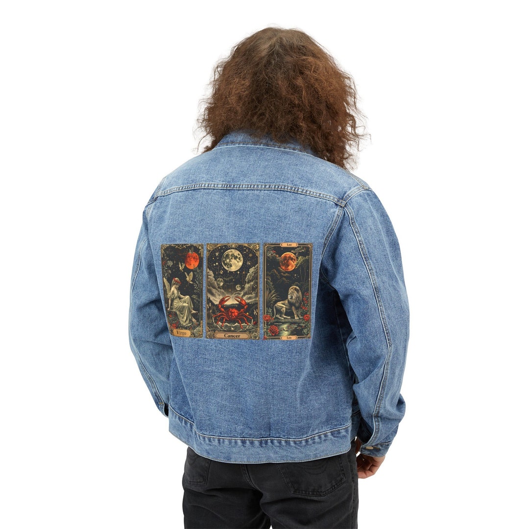 Big 3 Zodiac Men's Denim Jacket - Etsy
