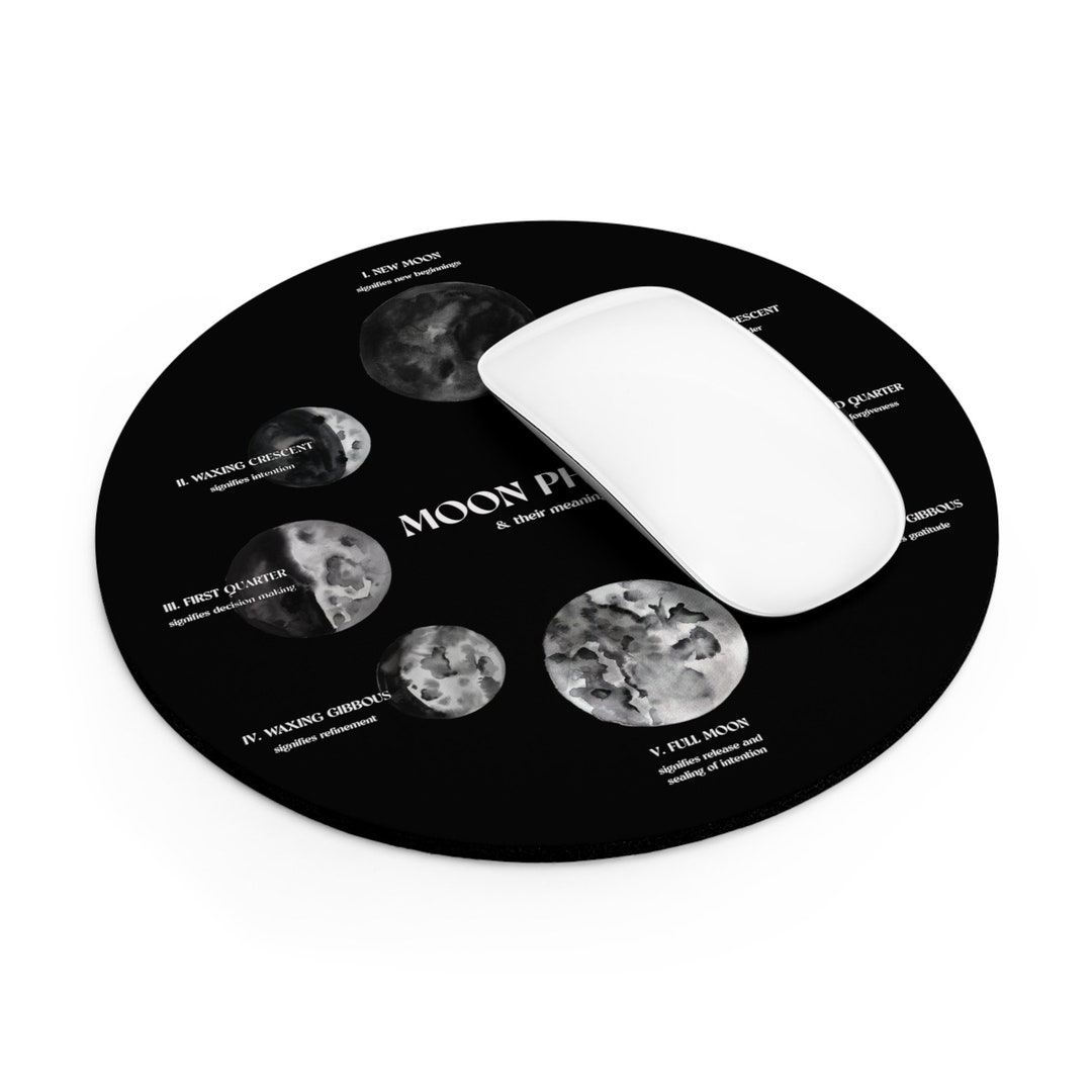Moon Phases Mouse Pad round Rectangle - Etsy